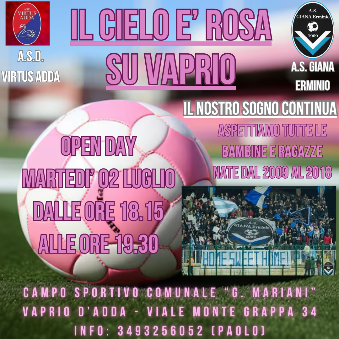 A.S. Giana Erminio 1909 – Sito Ufficiale Open Day Calcio Femminile